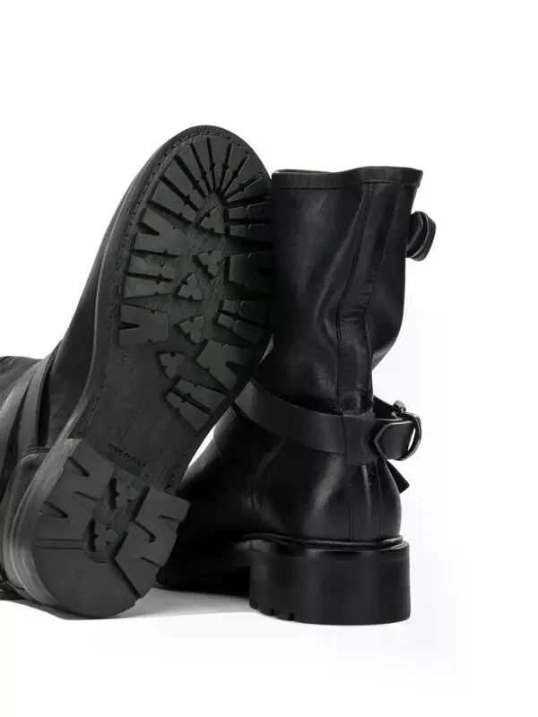 STRATEGIA SHOES Buckle-detail Leather Boots