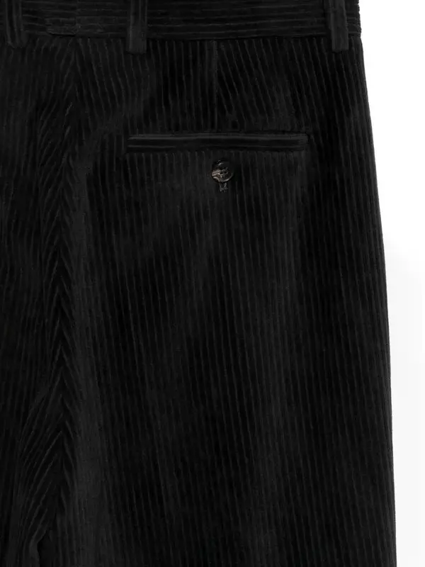 CIRCOLO 1901 Corduroy-effect Straight-leg Trousers - Black