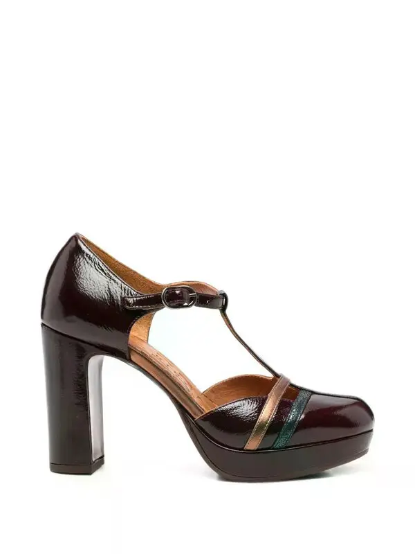 Chie Mihara Patent Leather Block Heel Pumps