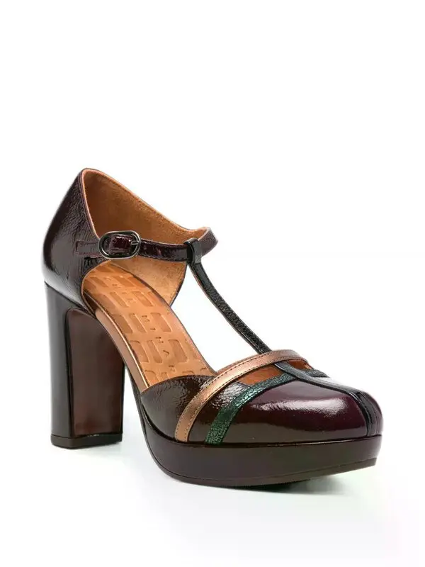 Chie Mihara Patent Leather Block Heel Pumps