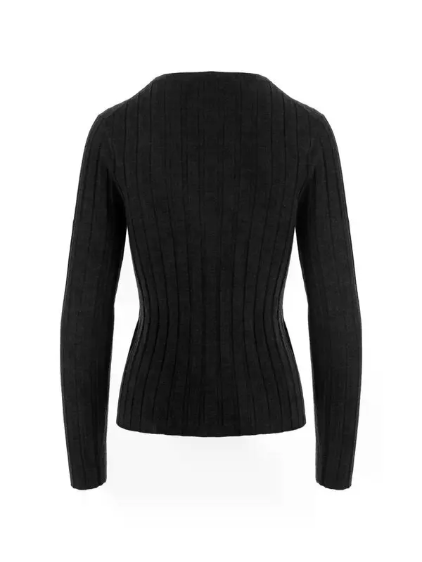 ALLUDE Ribbed Fine-knit Sweater