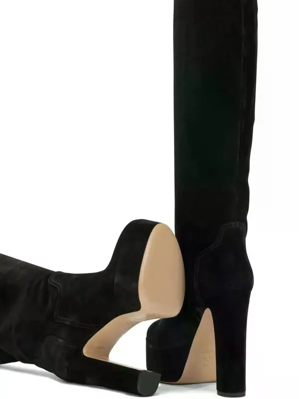 Casadei Renna Suede Platform Knee-high Boots