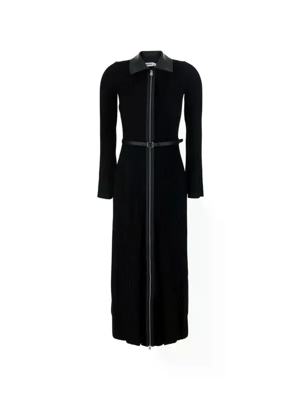 Simkhai Belted Ribbed-knit Midi Dress