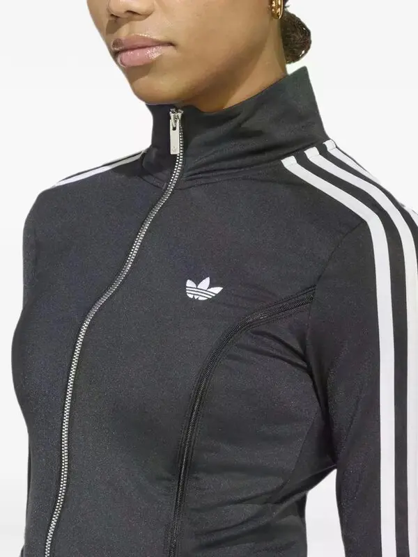 Adidas X Mia Marquez Long-sleeve Zipped T-shirt, Slim-fit And Turtleneck - Black