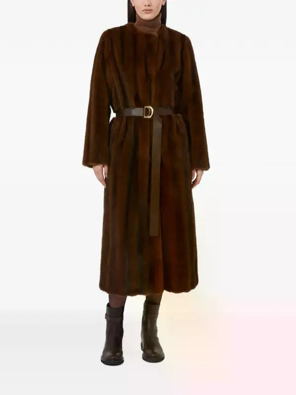 Max Mara Belted Faux-fur Coat