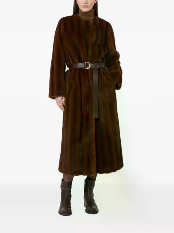 Max Mara Belted Faux-fur Coat