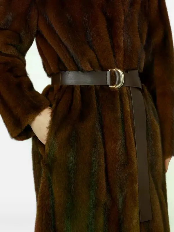 Max Mara Belted Faux-fur Coat