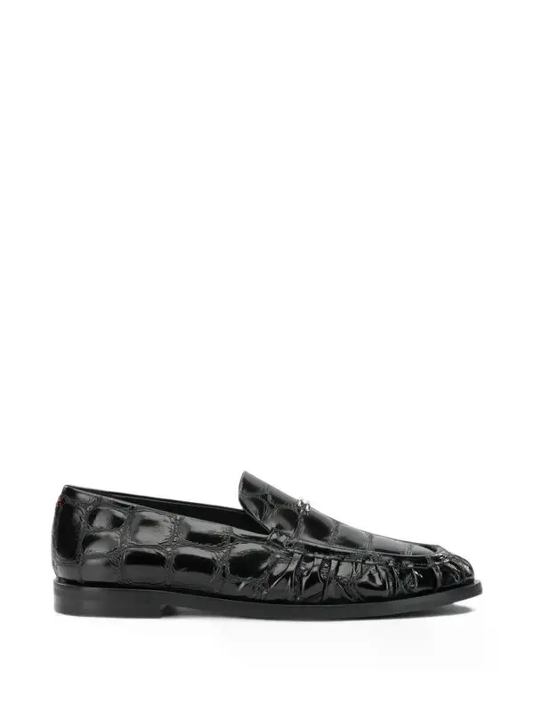 HALMANERA Croc-effect Gathered Loafers