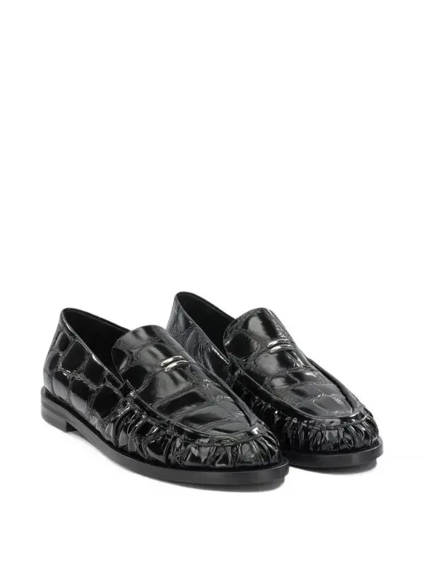 HALMANERA Croc-effect Gathered Loafers