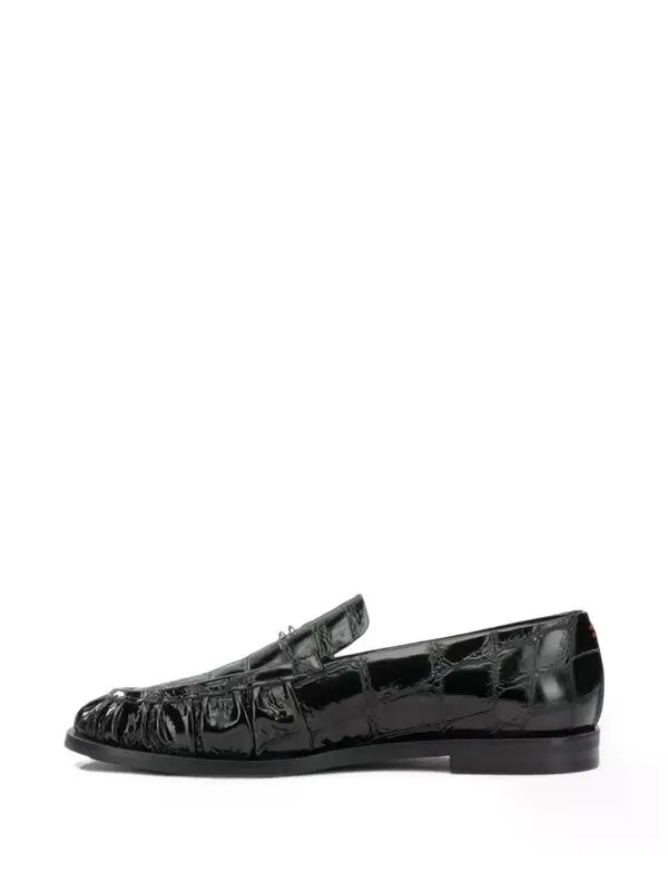 HALMANERA Croc-effect Gathered Loafers