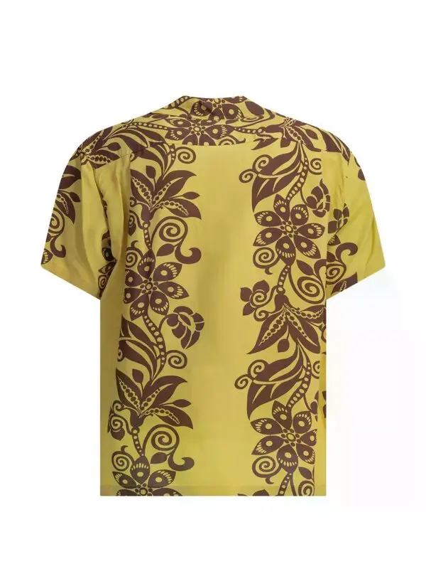 SUN SURF Floral-print Short-sleeve Shirt