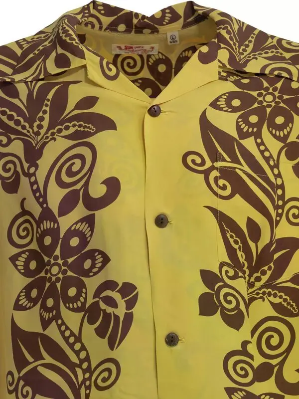 SUN SURF Floral-print Short-sleeve Shirt