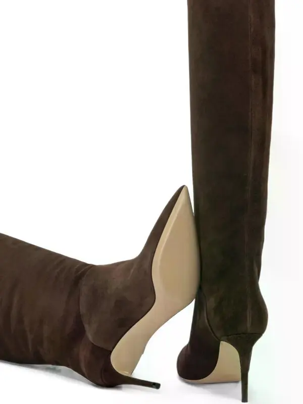 Casadei Blade Suede Pointed-toe Boots