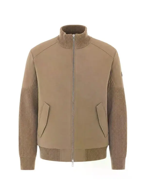 Moose Knuckles Ribbed-knit Panelled Jacket