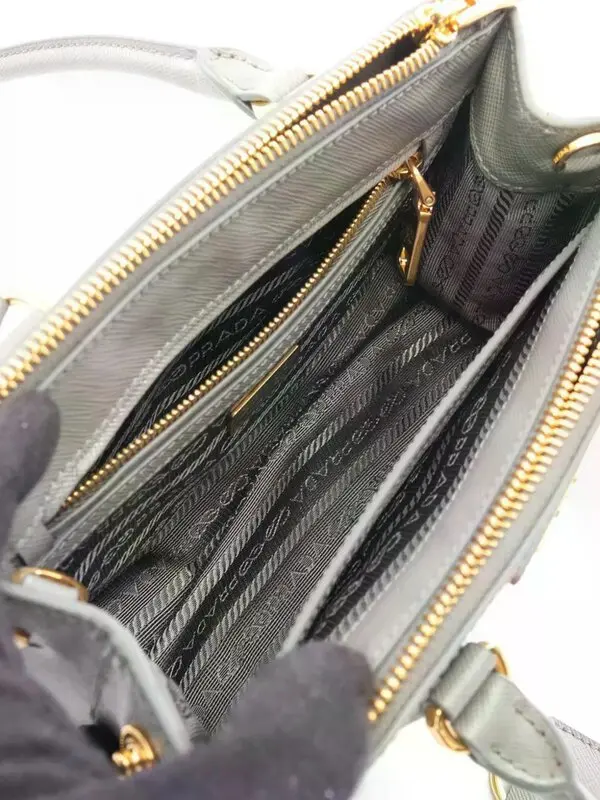 Prada 2000-2013 Mini Saffiano Lux Galleria Double Zip Satchel