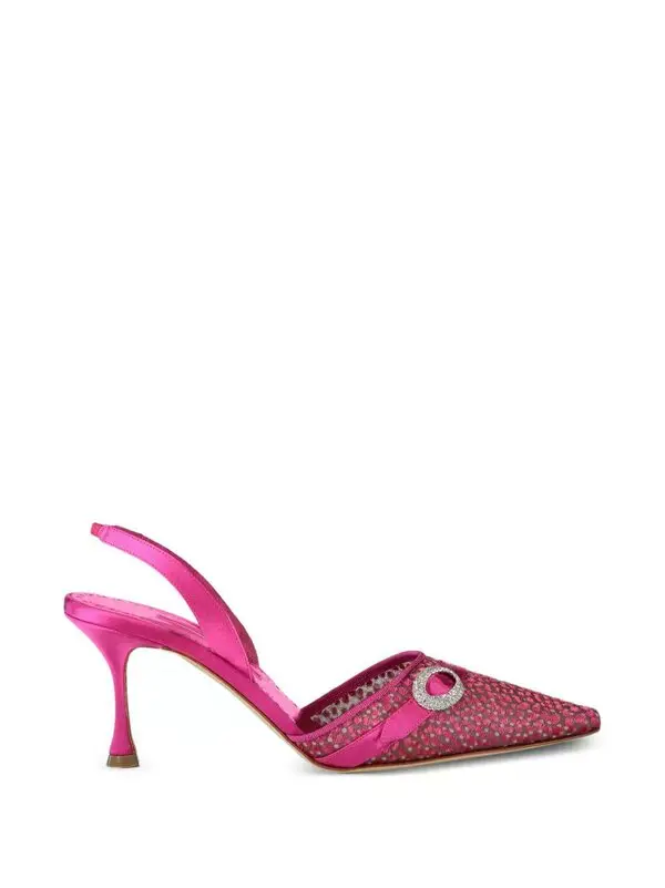 Manolo Blahnik Zutosli Mesh Slingback Pumps - Pink