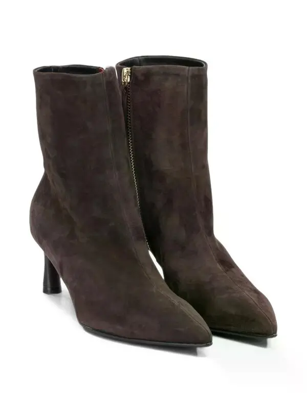 HALMANERA Jade Pointed-toe Suede Ankle Boots