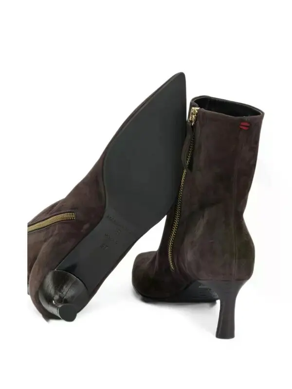 HALMANERA Jade Pointed-toe Suede Ankle Boots