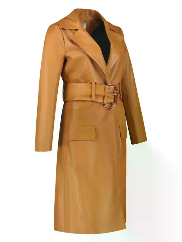 DANCASSAB Diana Leather Belted Coat