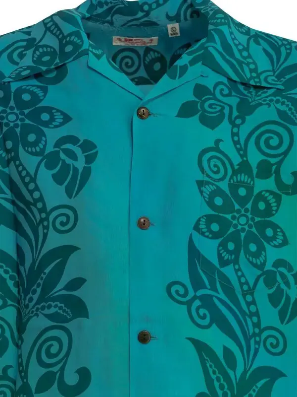 SUN SURF Floral-print Short-sleeve Shirt