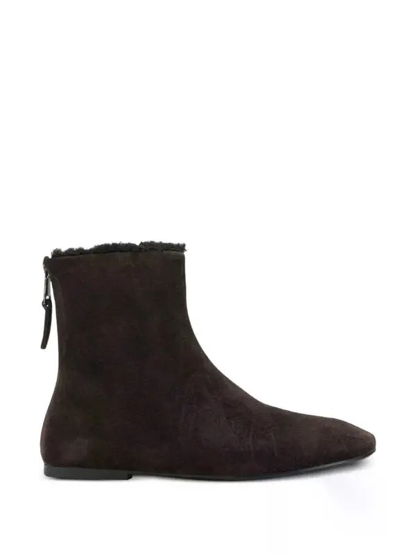 STRATEGIA SHOES Suede Shearling-trim Boots
