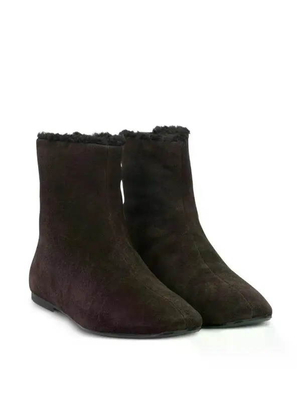 STRATEGIA SHOES Suede Shearling-trim Boots