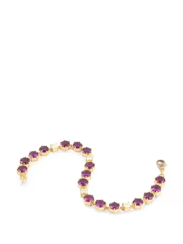 SYLVA & CIE Rhodolite And Diamond Tennis Bracelet - Gold