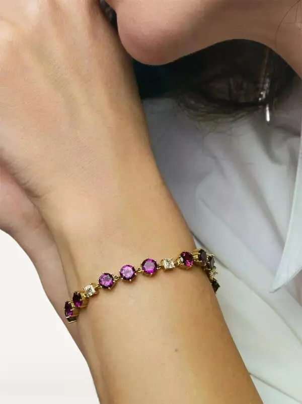 SYLVA & CIE Rhodolite And Diamond Tennis Bracelet