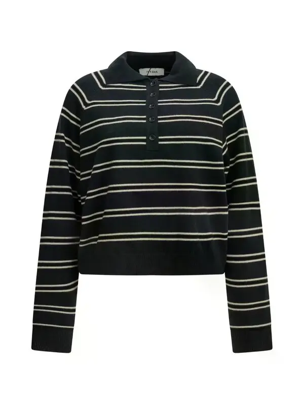 IVY OAK Striped Wool Sweater - Black