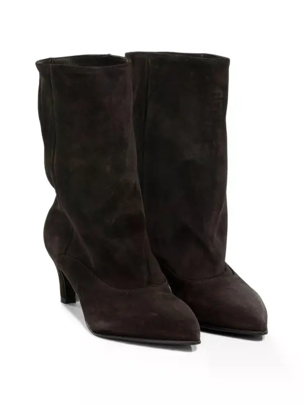 STRATEGIA SHOES Leila Pointed-toe Suede Boots - Brown