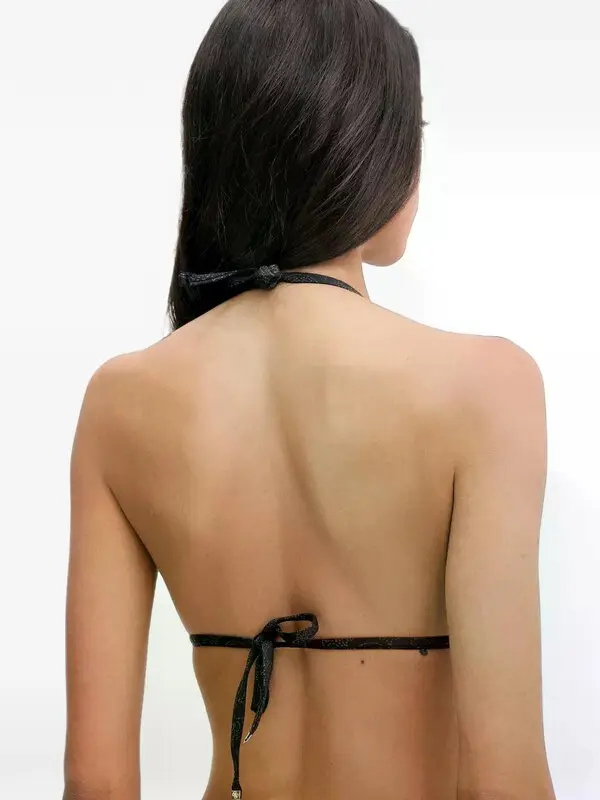 Guess Logo-pattern Halterneck Bikini Top