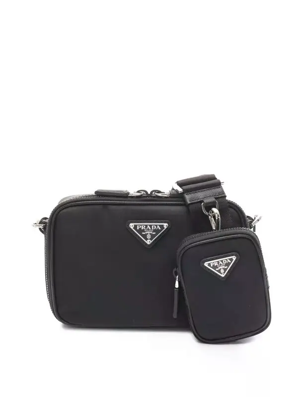 Prada 2013-2026 Medium Saffiano Trimmed Re Nylon Brique Satchel