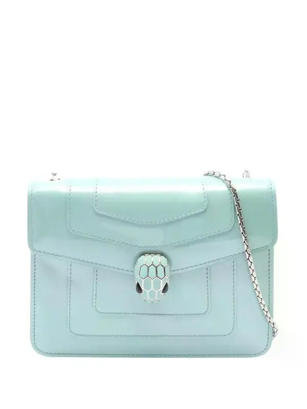 BVLGARI 2010-2026 Patent Serpenti Forever Crossbody Bag - Blue