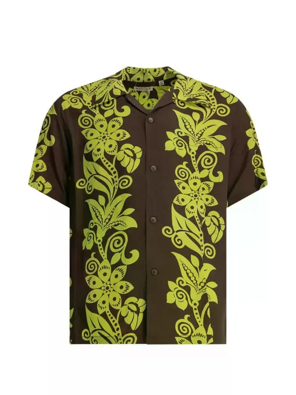 SUN SURF Floral-print Short-sleeve Shirt