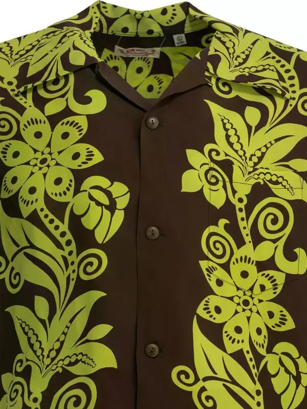 SUN SURF Floral-print Short-sleeve Shirt