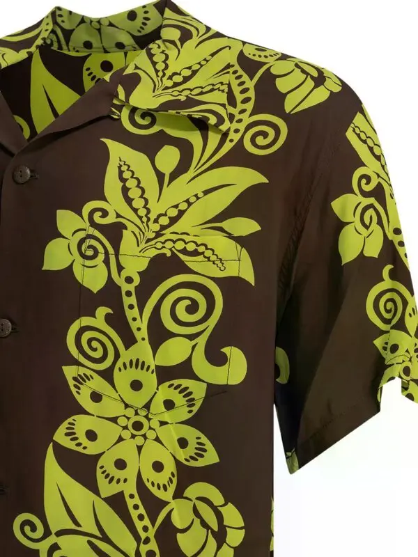 SUN SURF Floral-print Short-sleeve Shirt