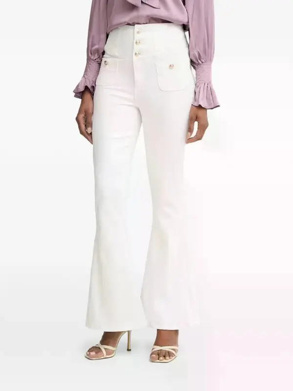 Guess Button-embellished Flared Jeans