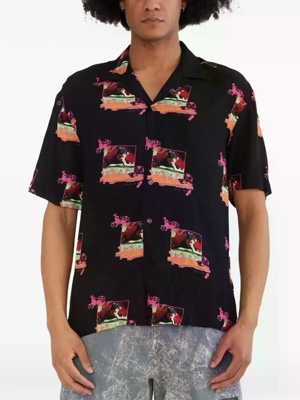 PAS DE MER Robbie Flower Shirt - Black