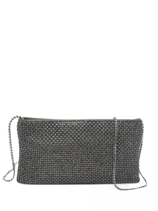 Benedetta Bruzziches Crystal-embellished Silk Clutch - Grey