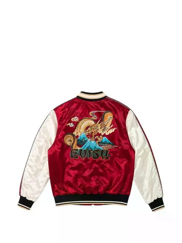 EVISU Embroidered Satin Bomber Jacket