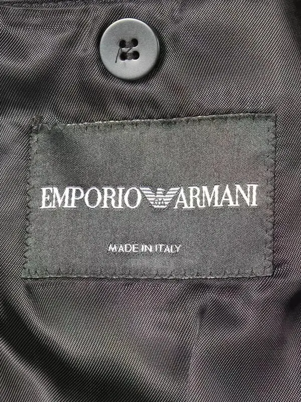 Emporio Armani Color-block Pea Coat - Black