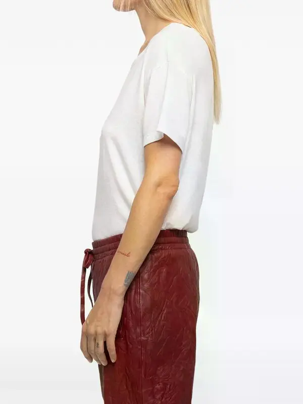 Zadig&Voltaire Crinkled Leather Jogger Pants - Red