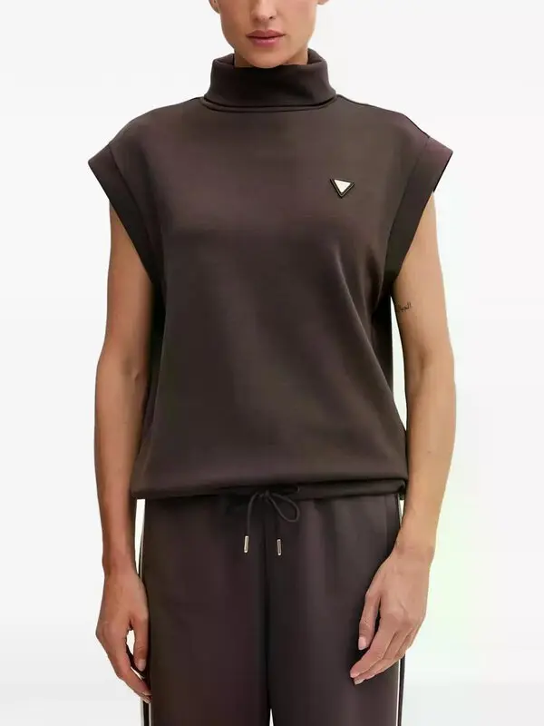 Guess Logo-plaque Sleeveless Top - Brown