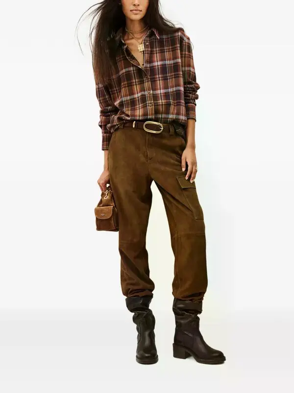 Ba&sh Suede Cargo Tapered Pants