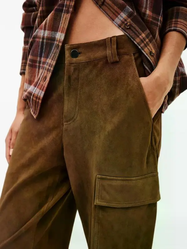Ba&sh Suede Cargo Tapered Pants