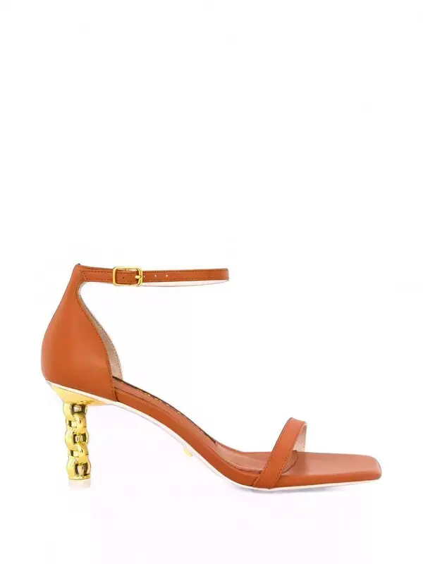 KAT MACONIE Adela Chain-link Heel Sandals - Brown