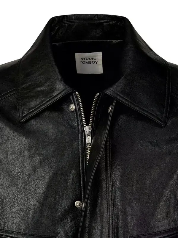STUDIO TOMBOY Faux-leather Pocket Jacket