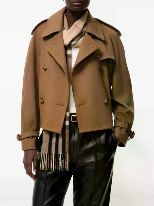 Burberry Cropped Cashmere Mayfair Trench Jacket