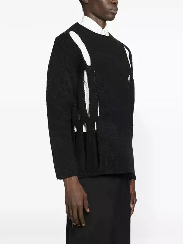 Comme Des Garçons Cut-out Knitted Sweater