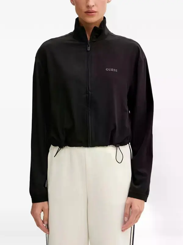 Guess Logo-print Drawstring Jacket - Black